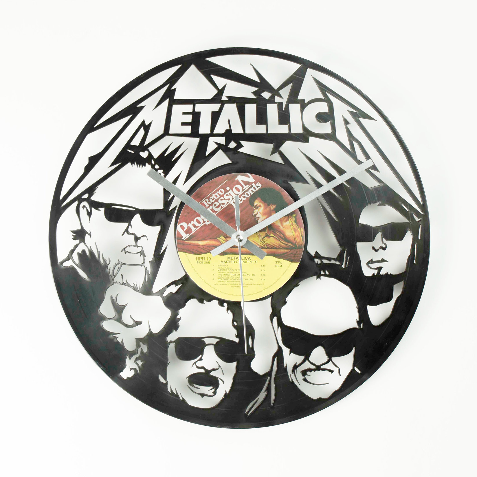 Metallica Band Cut Vinyl Clock Retro Progression