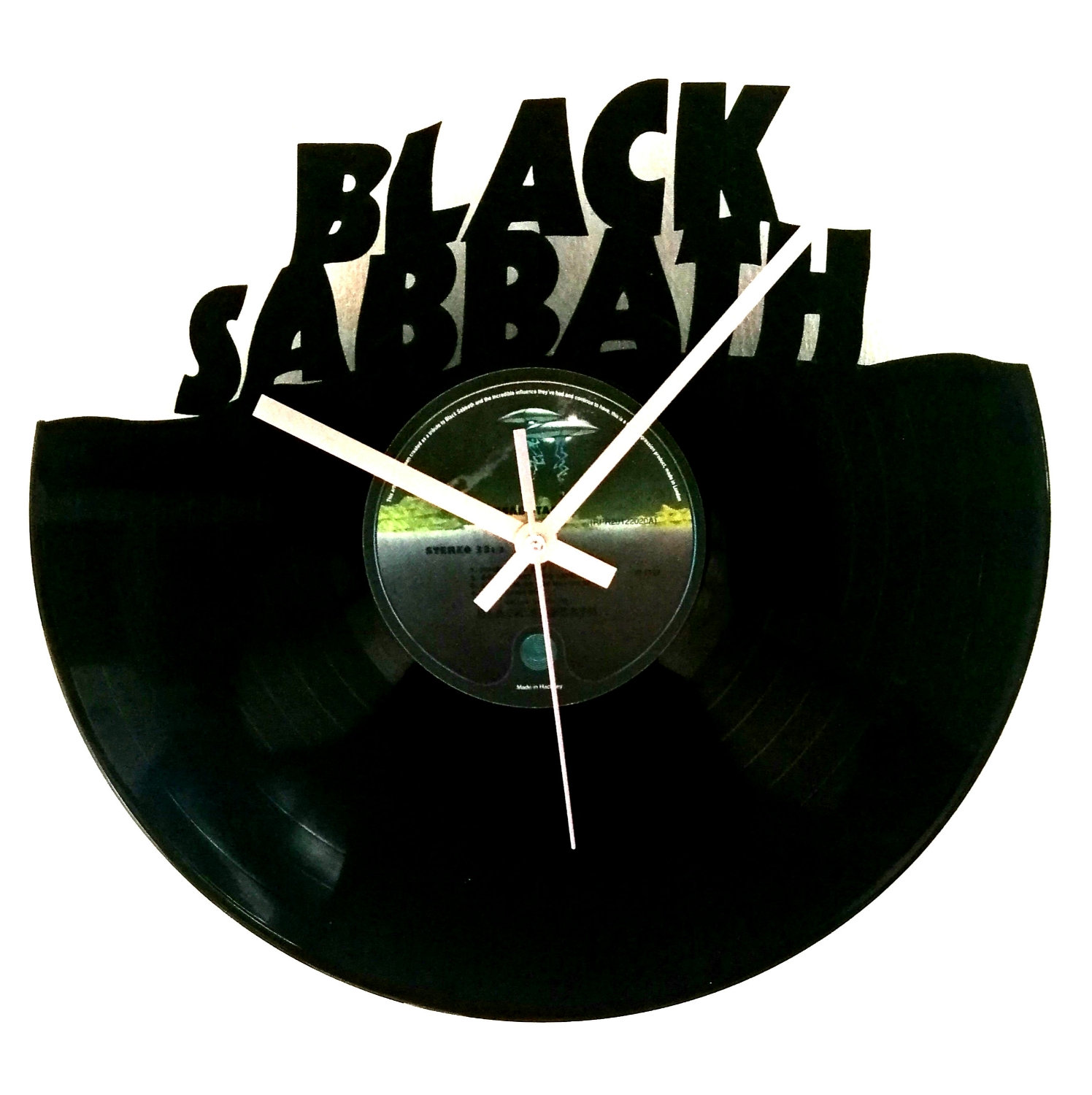 Black Sabbath Cut Vinyl Clock Retro Progression